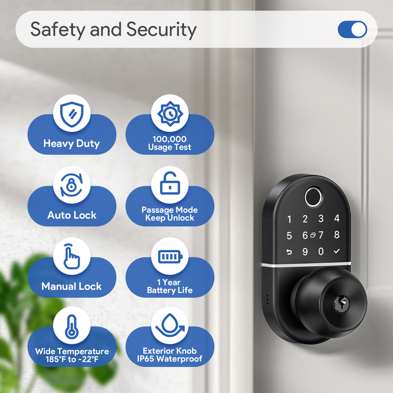 Y1 Smart Keypad Door Lock with Knob – NICE DIGI