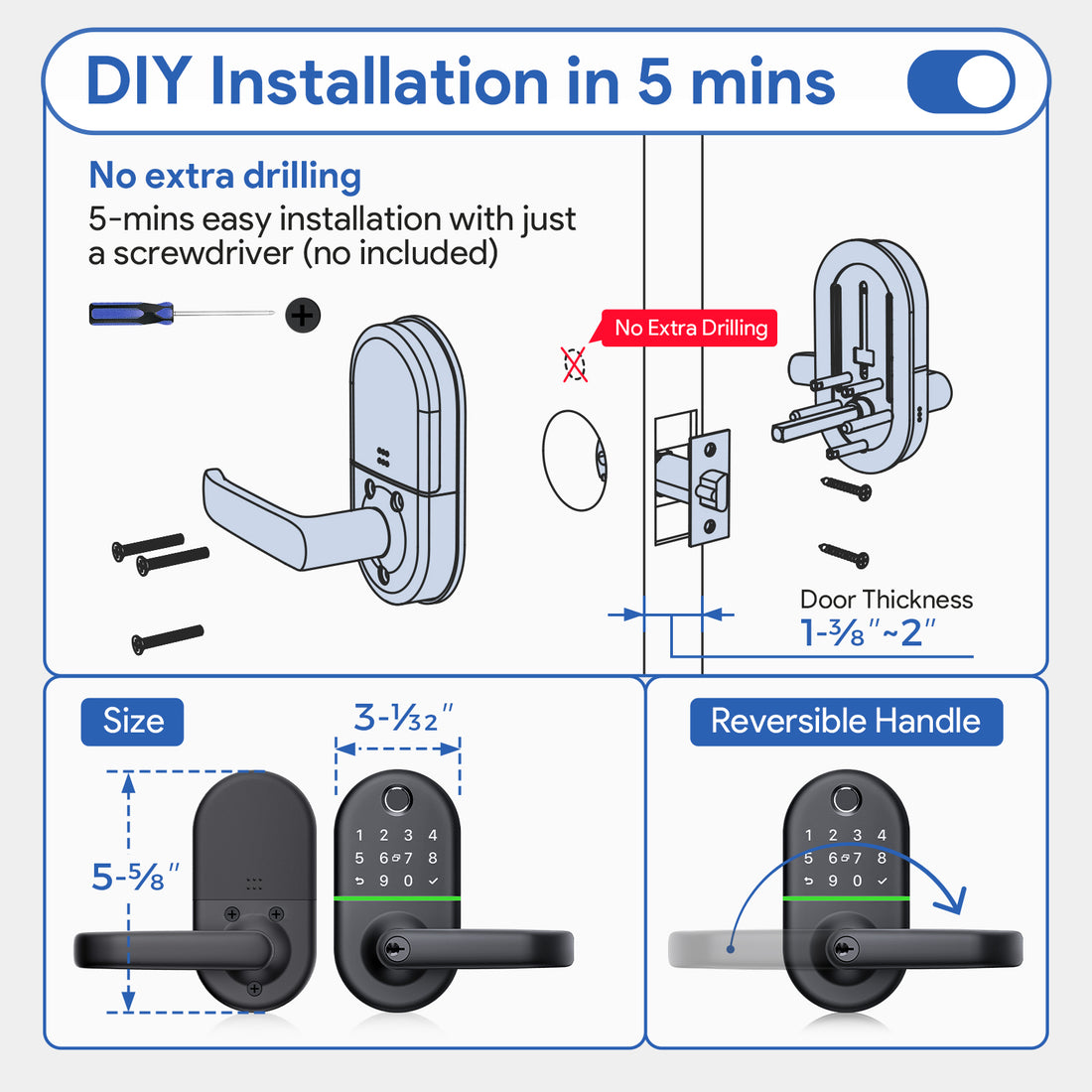 NICE DIGI Smart Door Lock with Handle