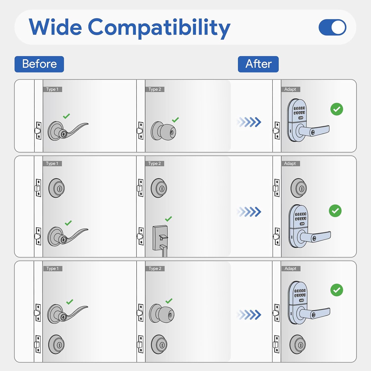 Smart Keypad Digital Door Lock with Handle – NICE DIGI